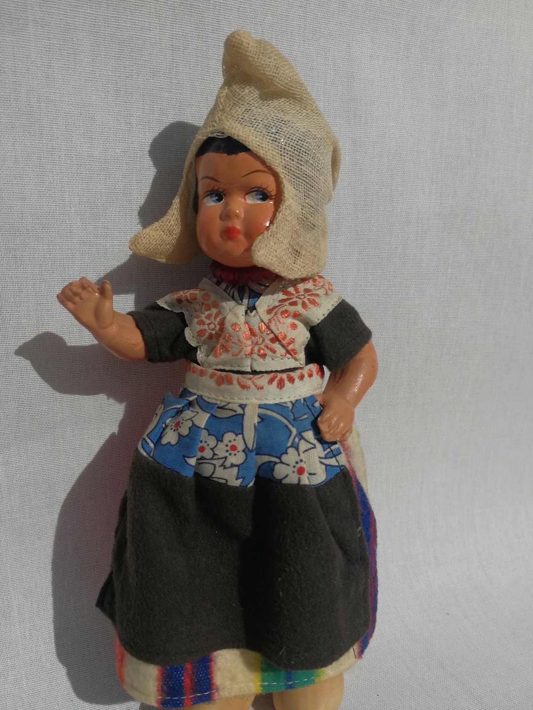 Antique Collection Doll in Celluloid in Traditional Dress With Hoof and ...