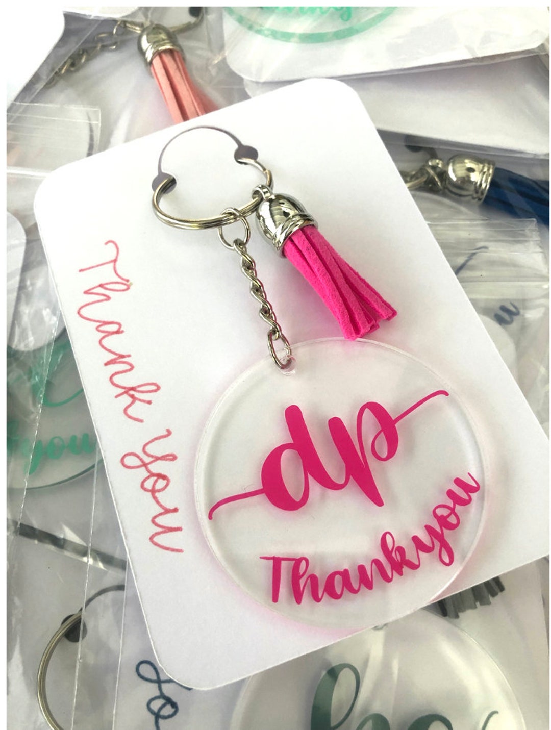 Personalised Thank You Keyring - Etsy UK