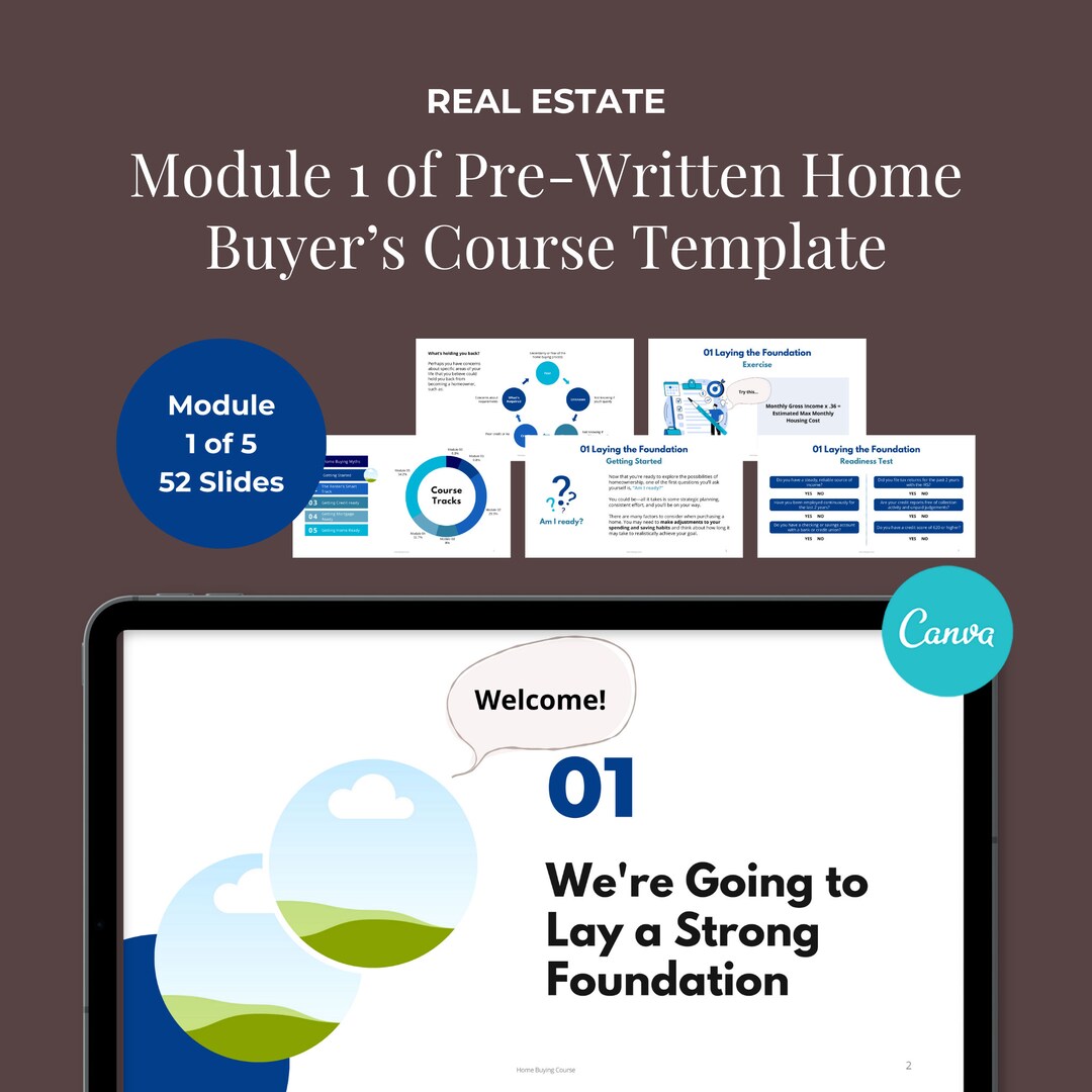 Home Buyer Course Template for Real Estate Agent, Buyer Education ...