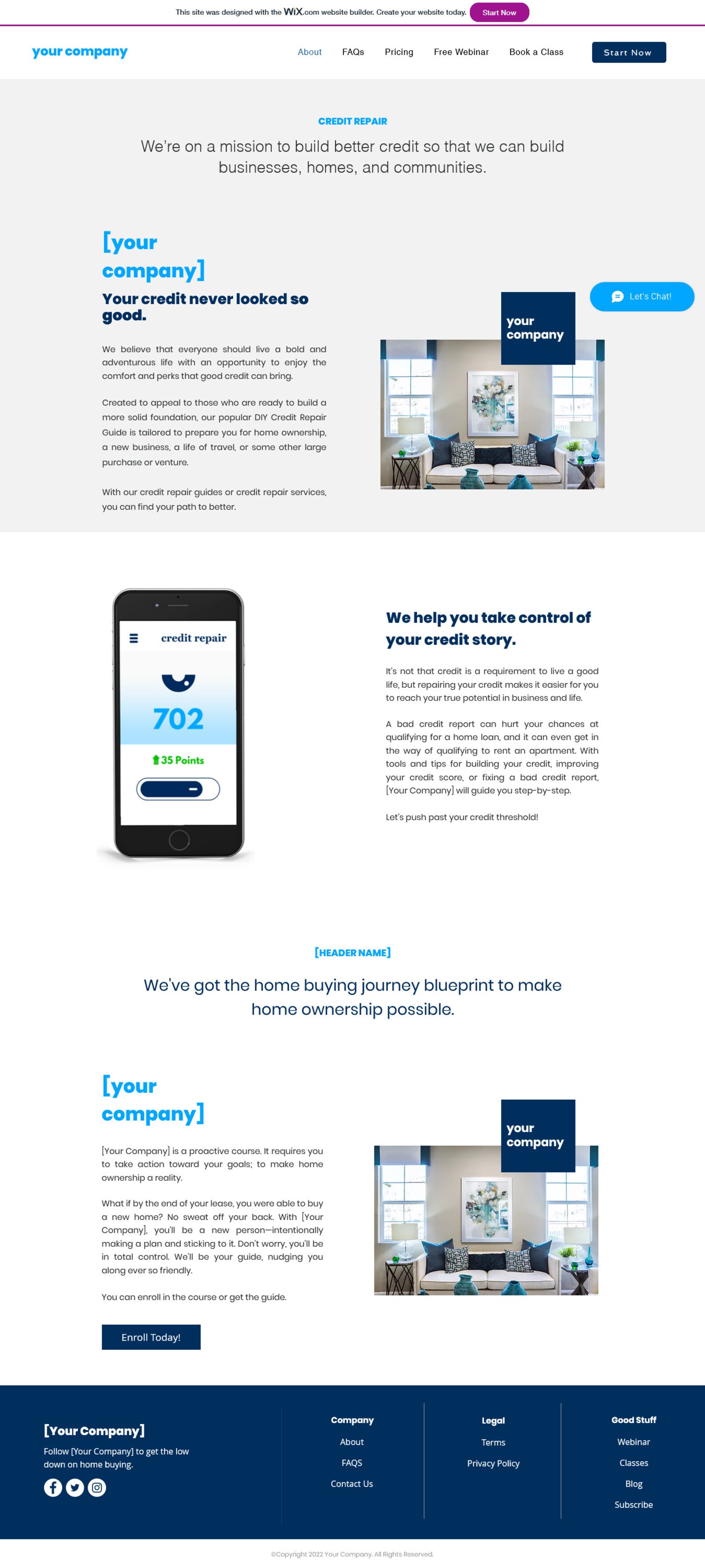 Credit Repair Business Website Template, Credit Website Template Wix ...