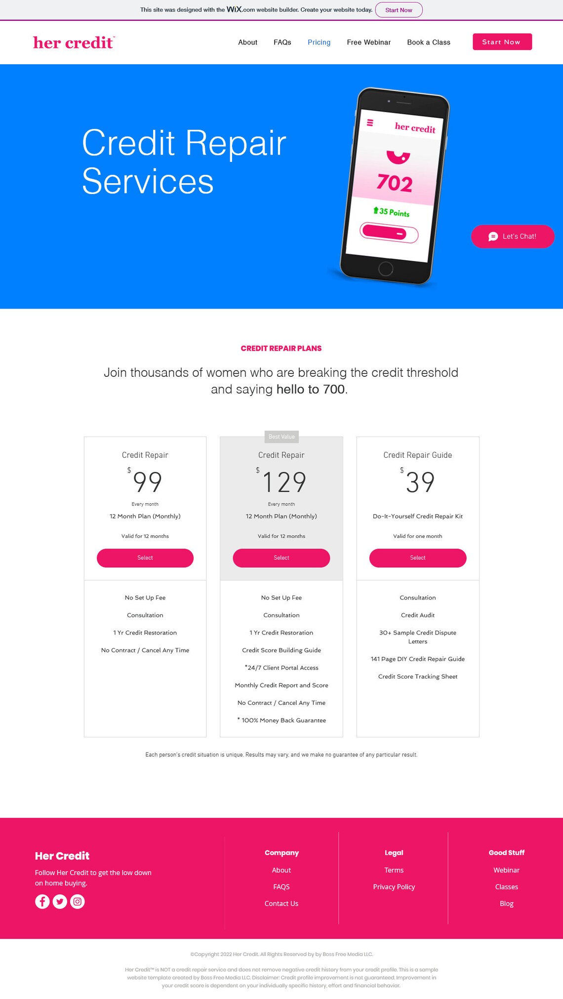 Credit Repair Business Website Template, Premium Wix Website Template ...