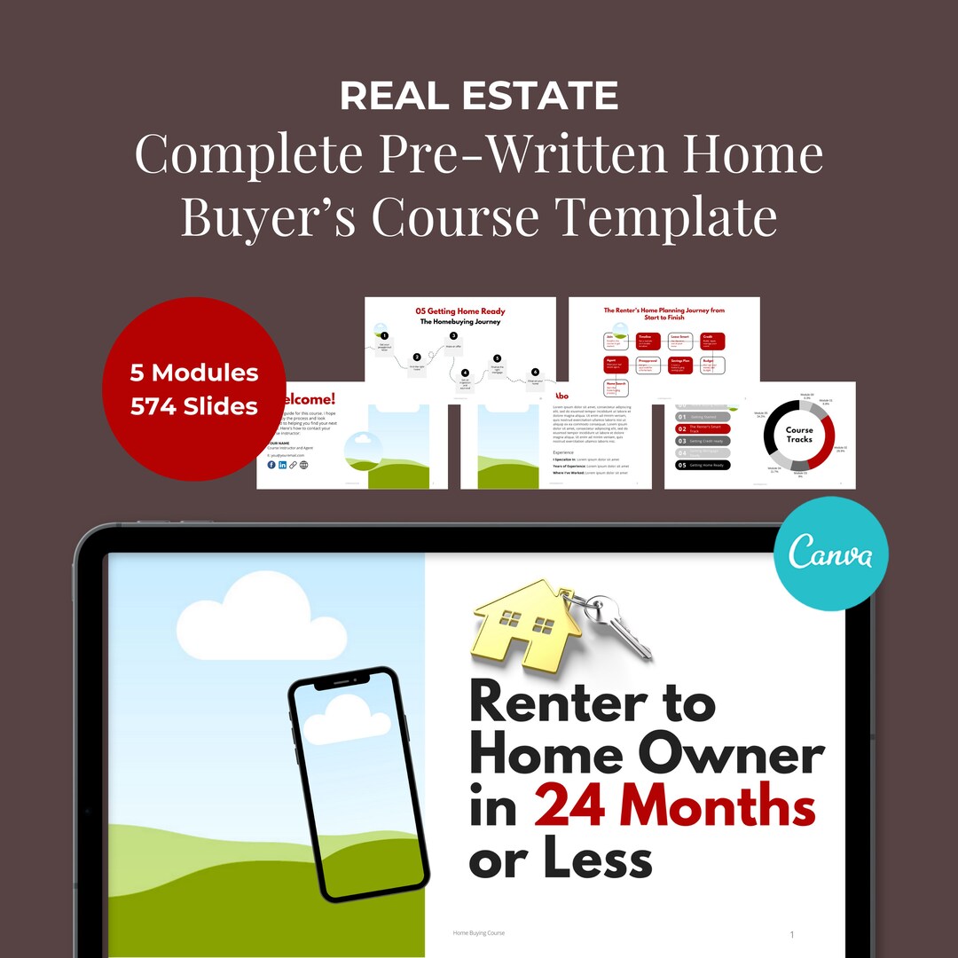 Home Buyer Course Template for Real Estate Agent, Buyer Education ...