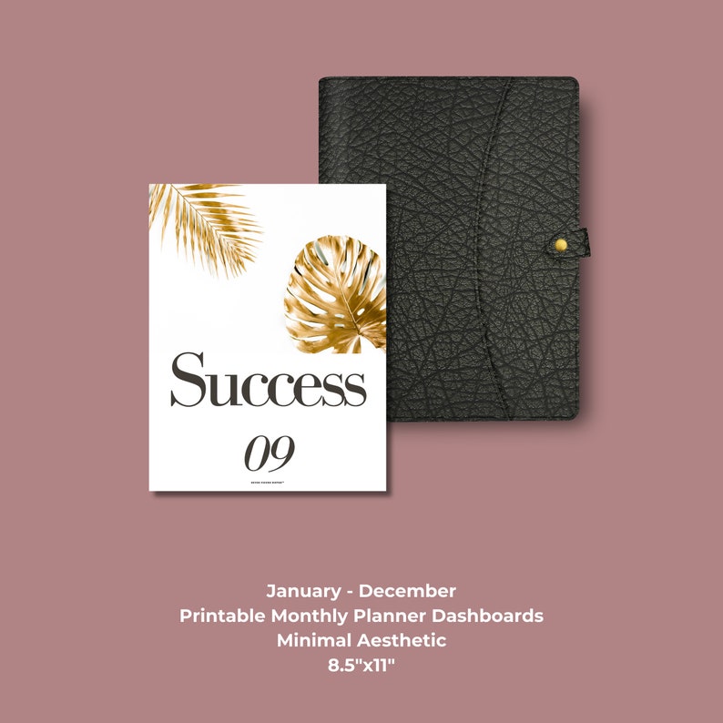 Planner Dashboards in a Gorgeous Gold Theme, Monthly Planner Set of 12 ...