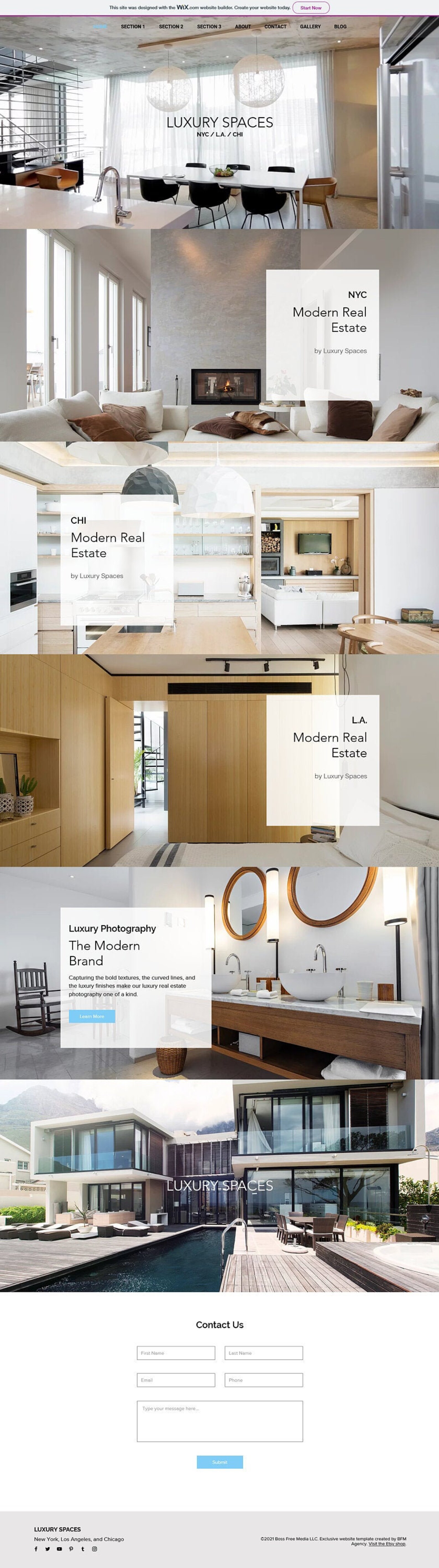 Wix Website Template Scrolling Website Template With Video - Etsy
