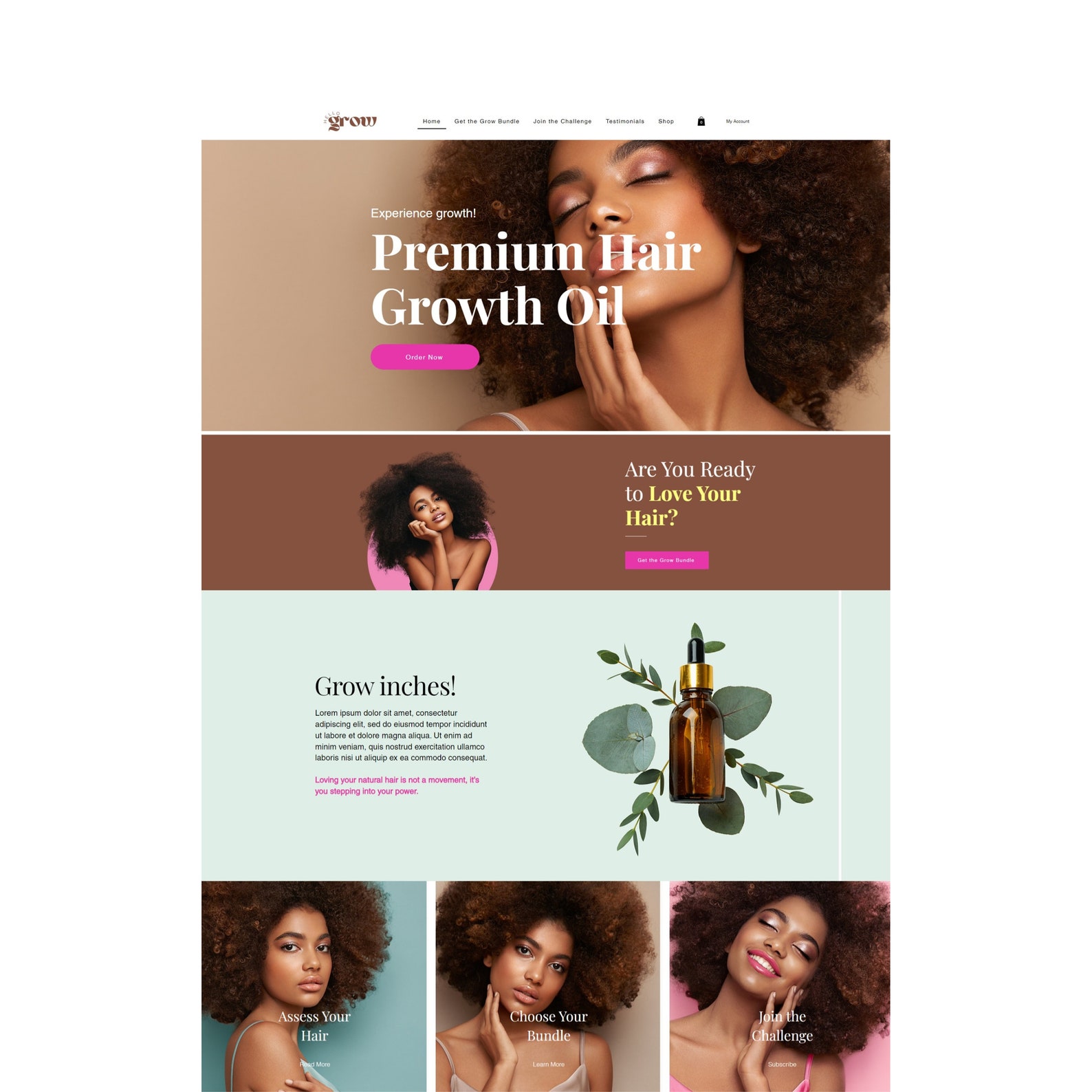 Wix Website Template, Natural Hair Website Template for Natural Hair ...