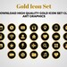 Gold Icon Set, High Quality Graphic Icons, Gold PNG Transparent Images ...
