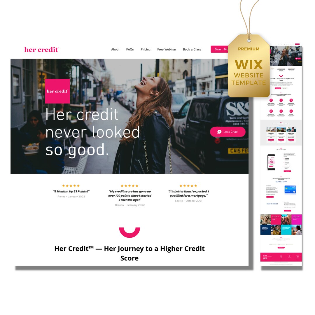 Credit Repair Business Website Template, Premium Wix Website Template ...