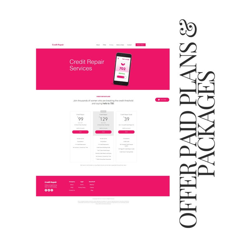 Credit Repair Business Website Template, Sell Digital Downloads - Etsy