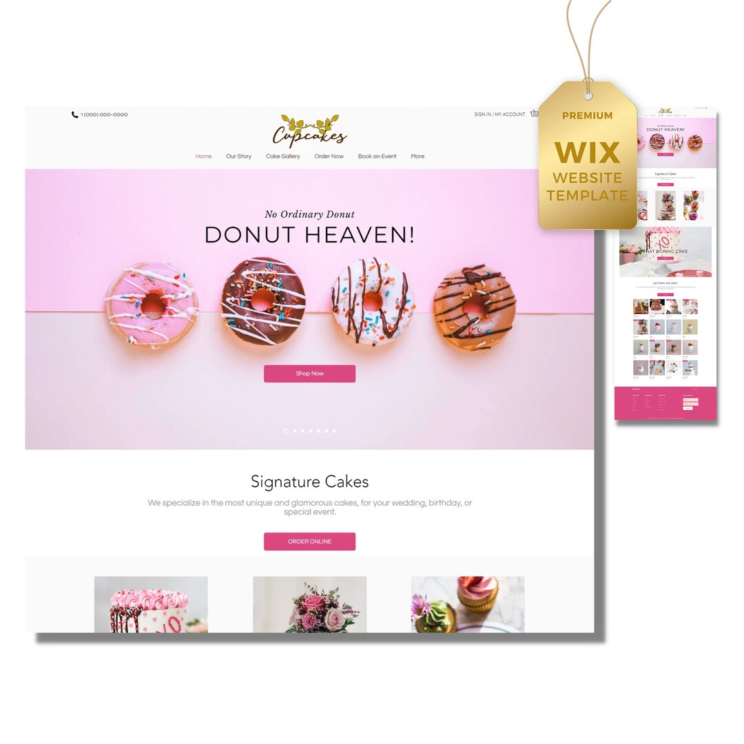 Wix Website Template for Cake, Premium Wix Website Template, Bakery ...