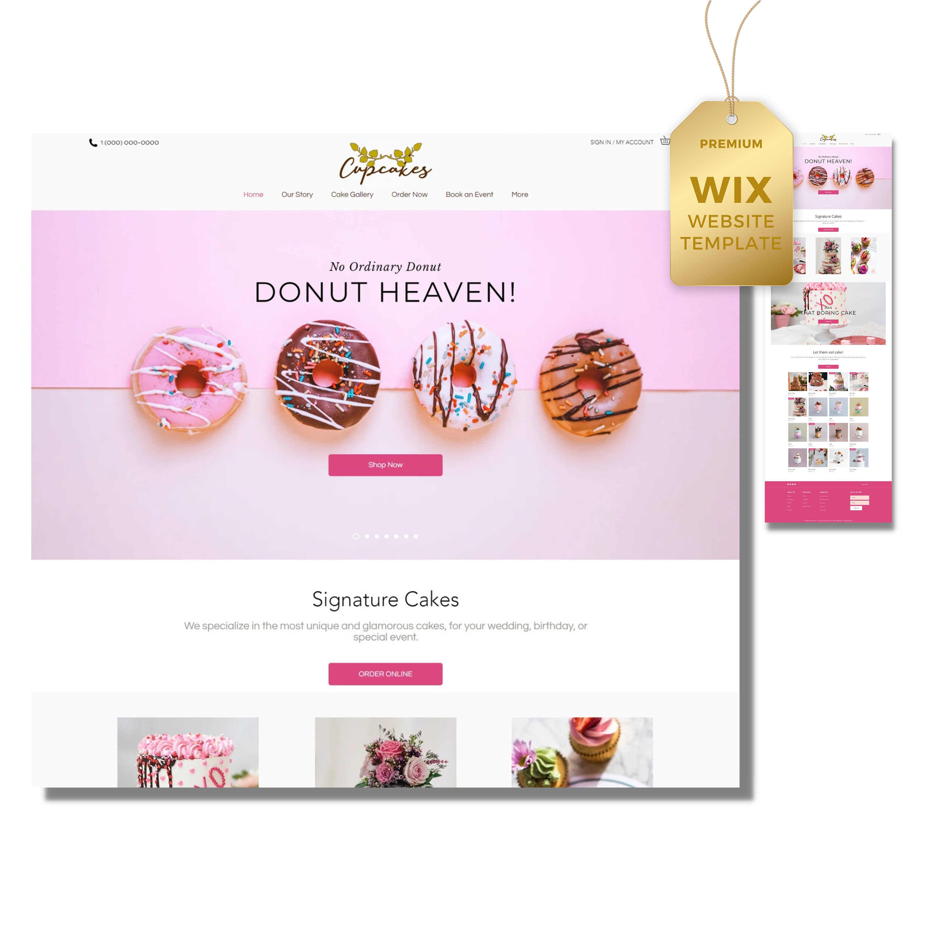 Wix Website Template for Cake, Premium Wix Website Template, Bakery ...