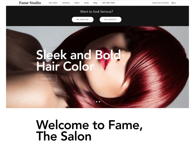 Hair Salon Website Template for Hair Stylist Beauty Skin - Etsy