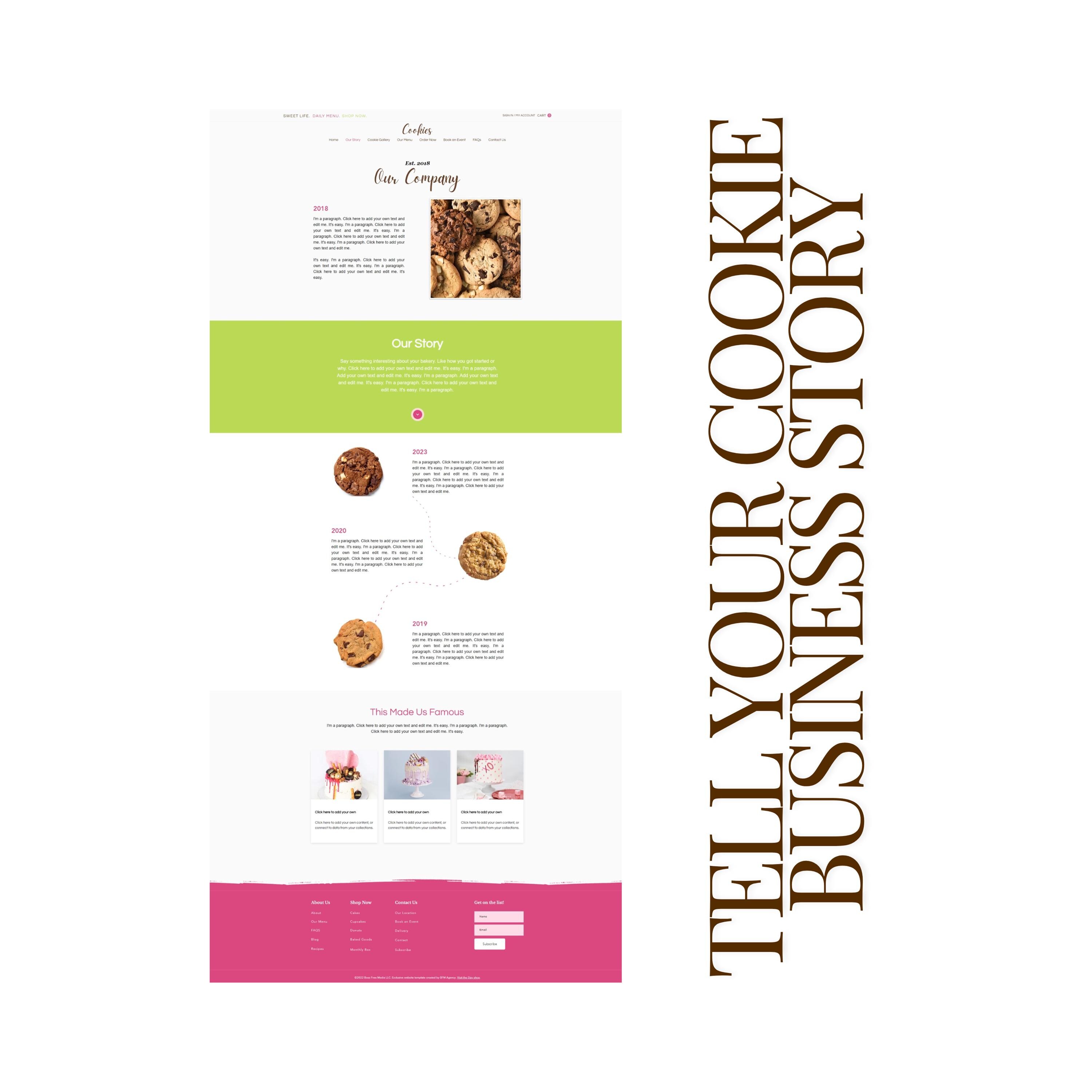 WIX Website Template for Your Cookie Business, Cookie WIX Theme Great ...