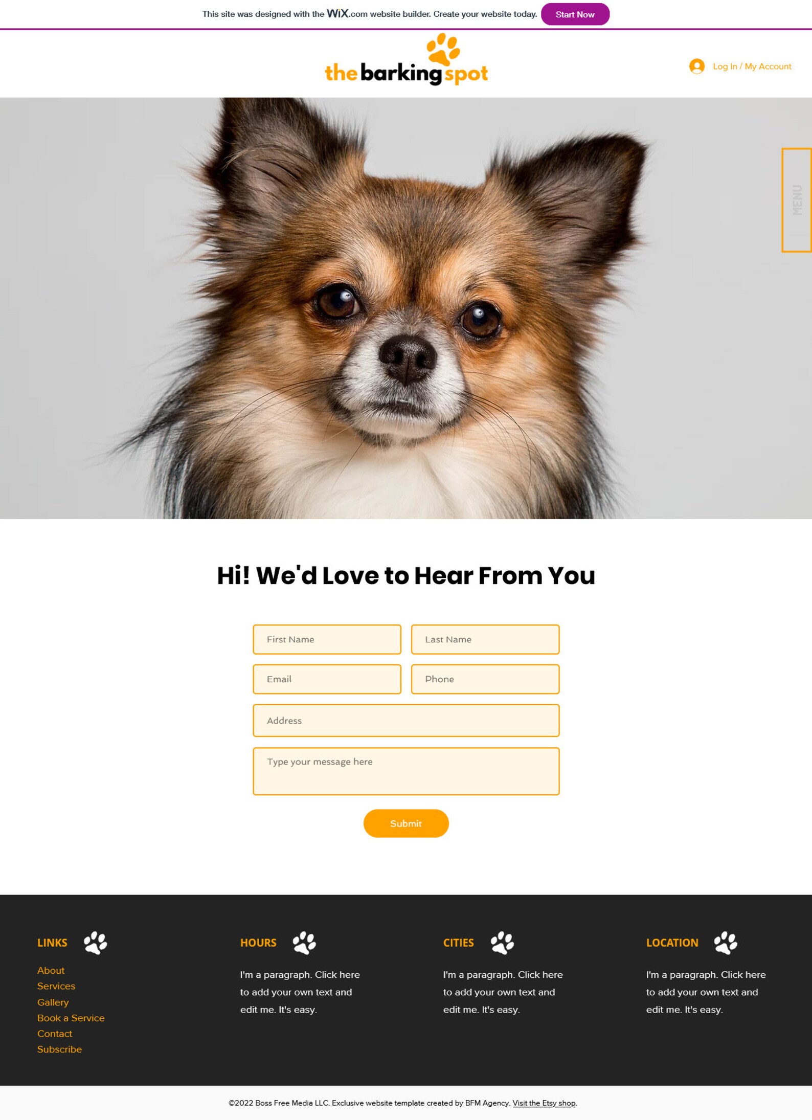 Dog Website Template Wix, Dog Walking Website Template, Dog Sitting Wix ...