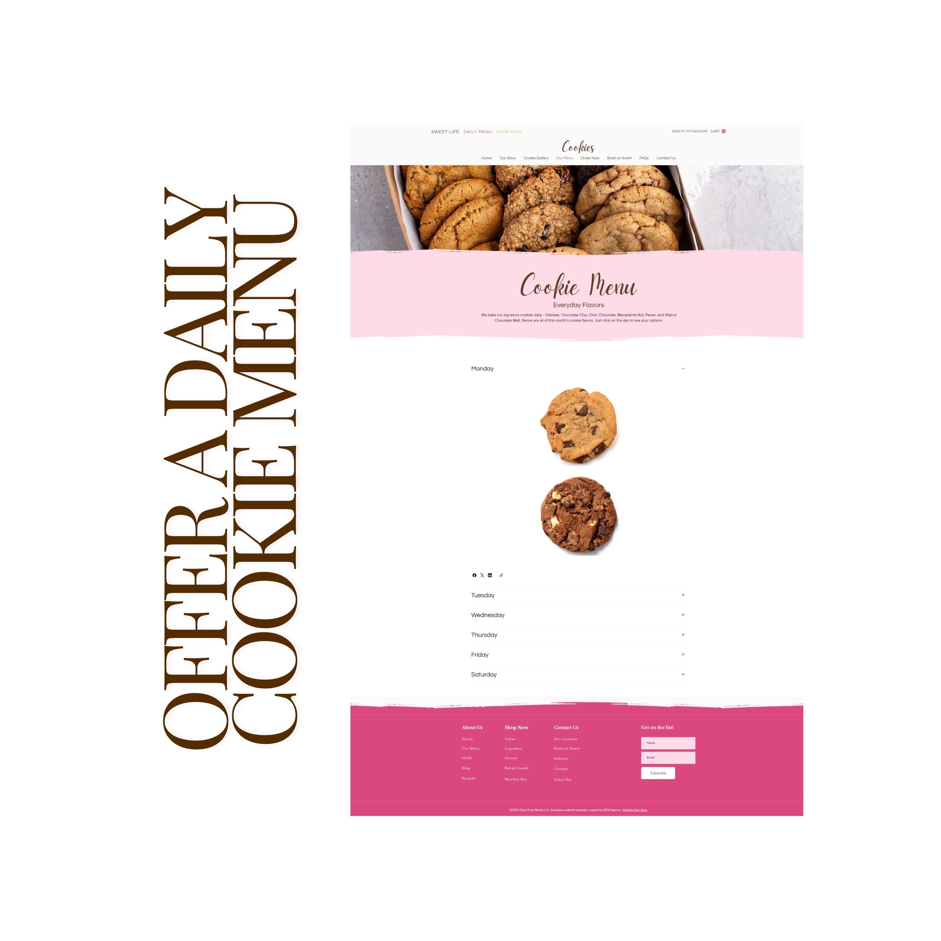 WIX Website Template for Your Cookie Business, Cookie WIX Theme Great ...