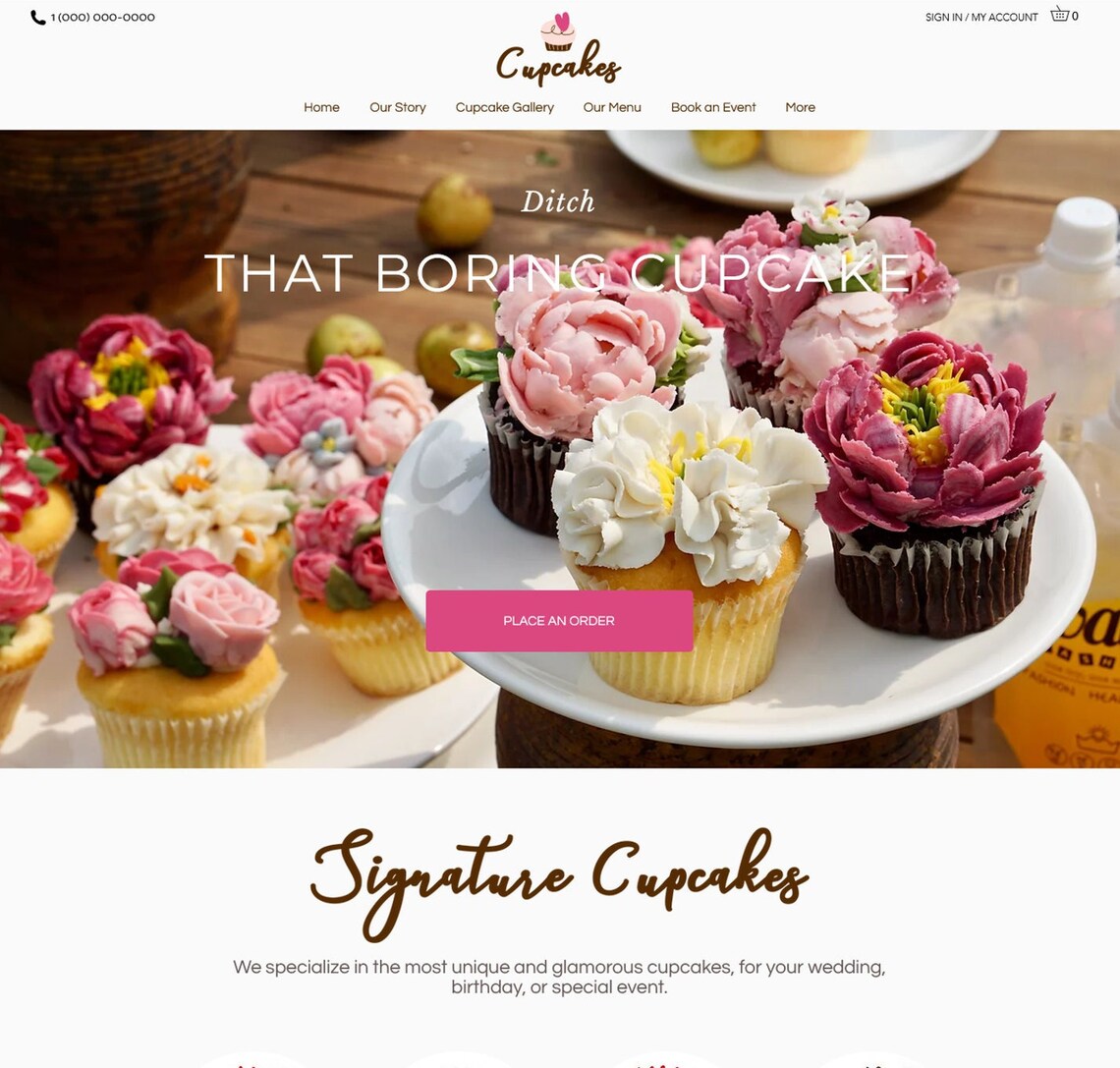 Cupcake Baker Website Template Wix, Cupcake Web Design, Cake Website ...
