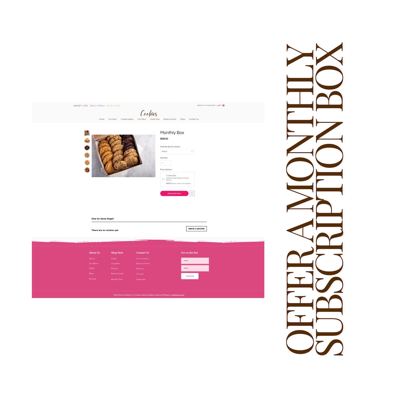WIX Website Template for Your Cookie Business, Cookie WIX Theme Great ...