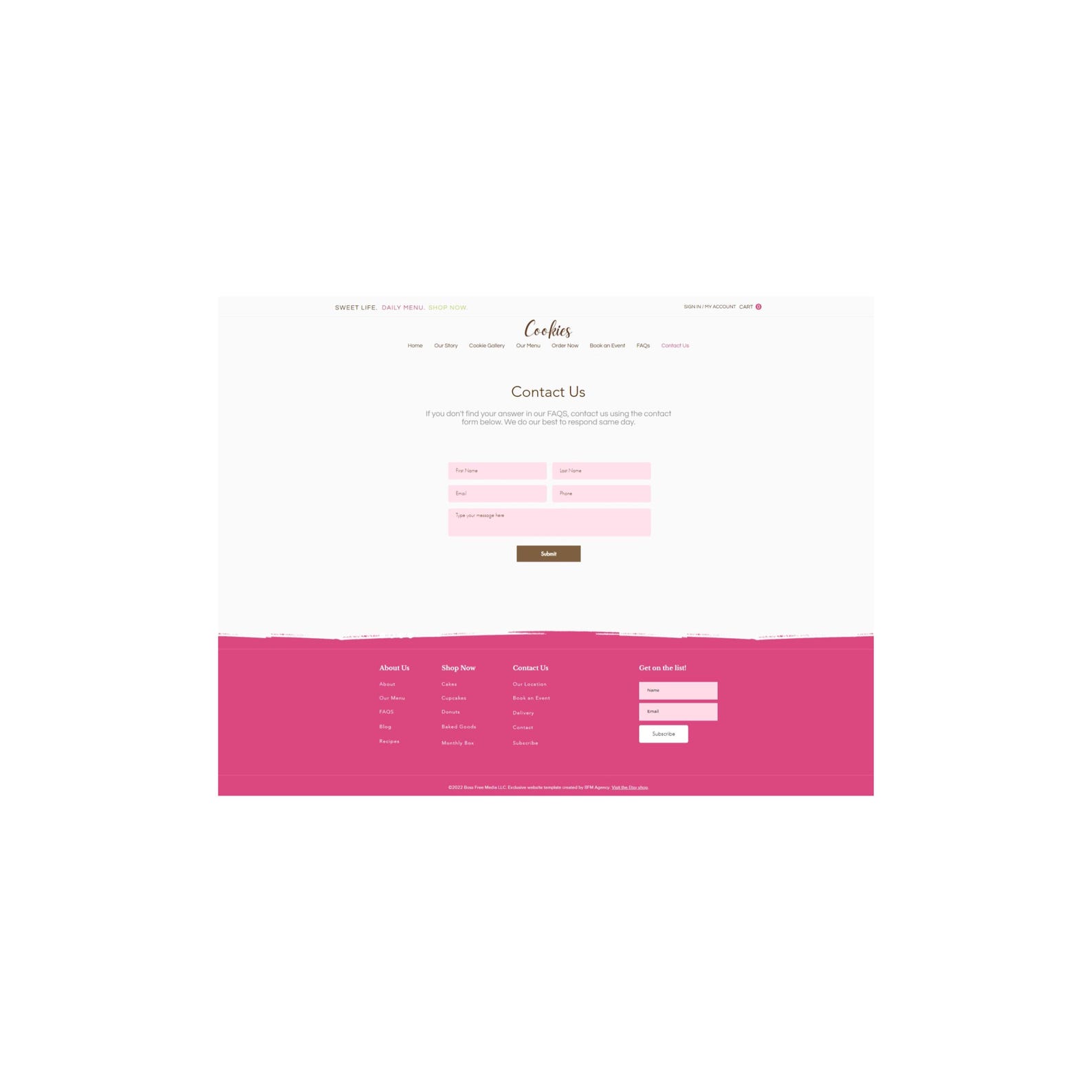 WIX Website Template for Your Cookie Business, Cookie WIX Theme Great ...