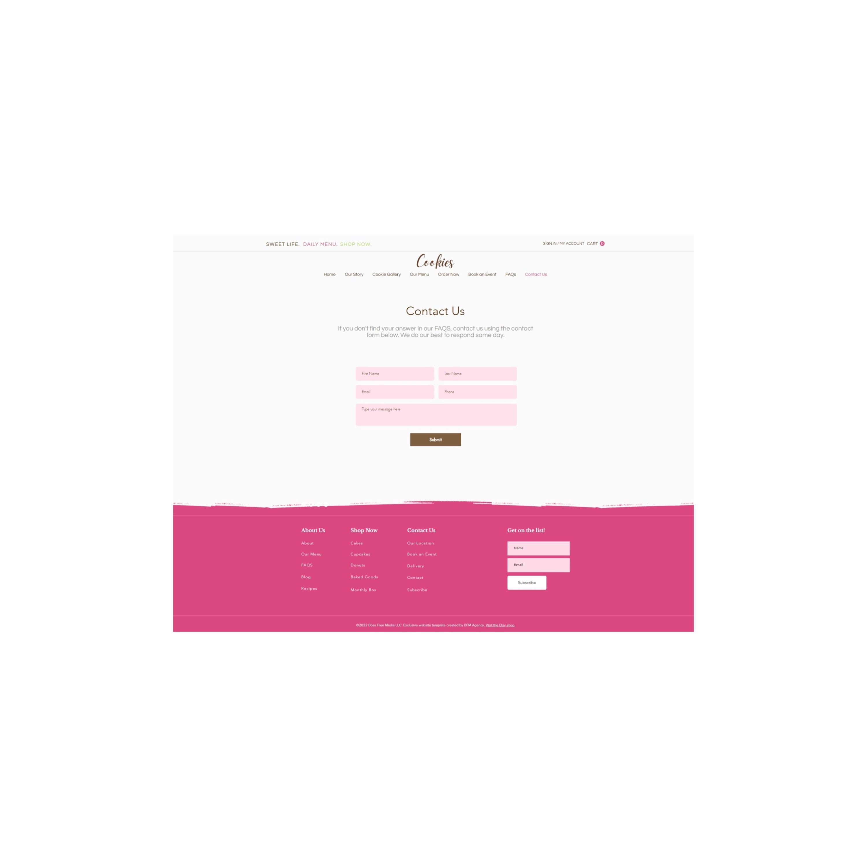 WIX Website Template for Your Cookie Business, Cookie WIX Theme Great ...