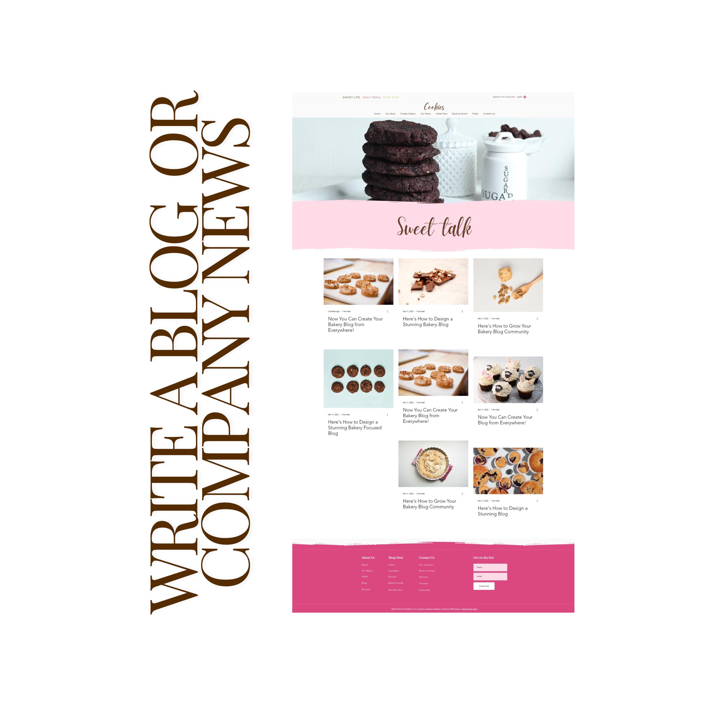 WIX Website Template for Your Cookie Business, Cookie WIX Theme Great ...