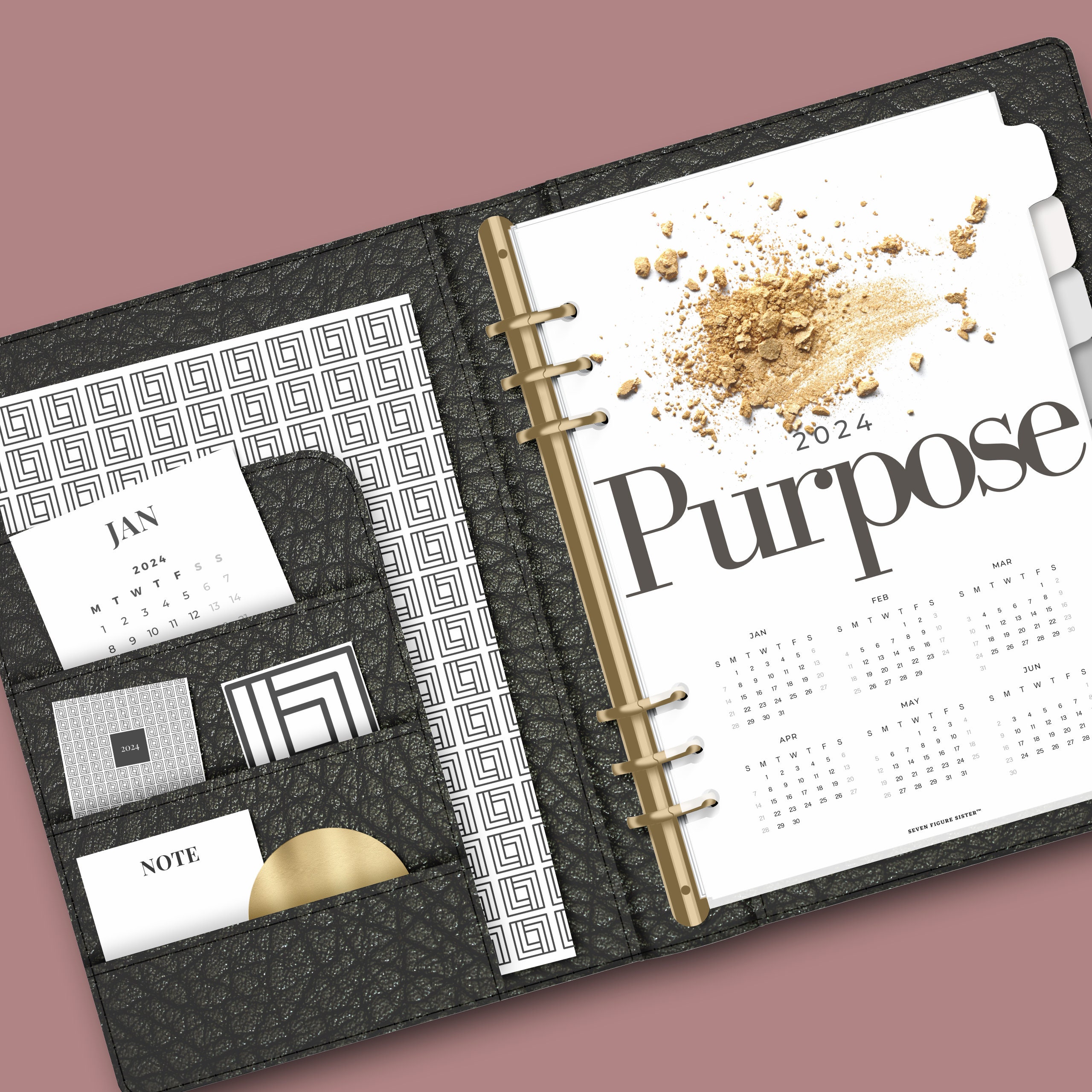 Planner Dashboards in a Gorgeous Gold Theme, Monthly Planner Set of 12 ...