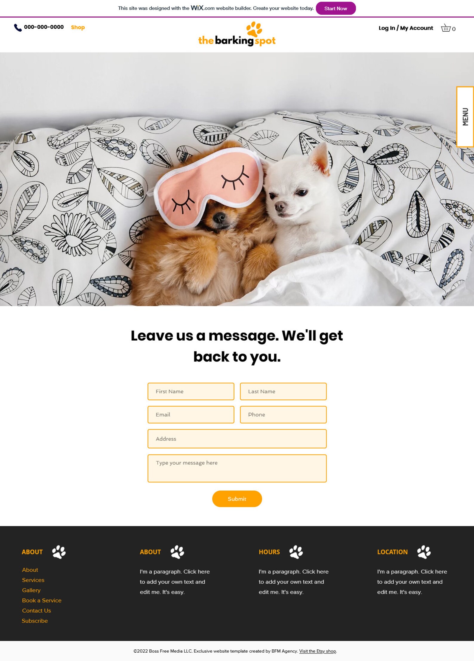 Dog Website Template Wix! Premium Wix Website Template Perfect for Dog ...