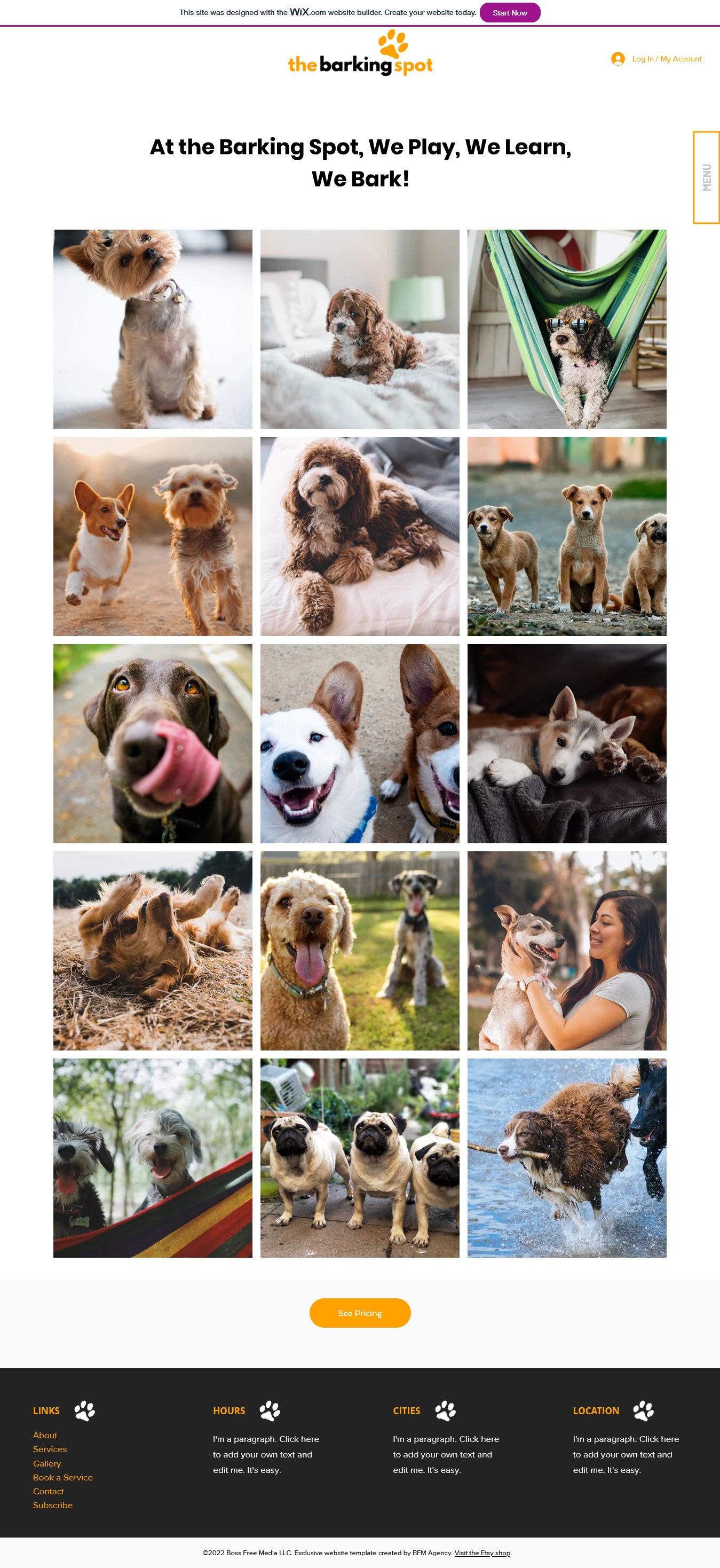 Dog Website Template Wix! Premium Wix Website Template Perfect for Dog ...