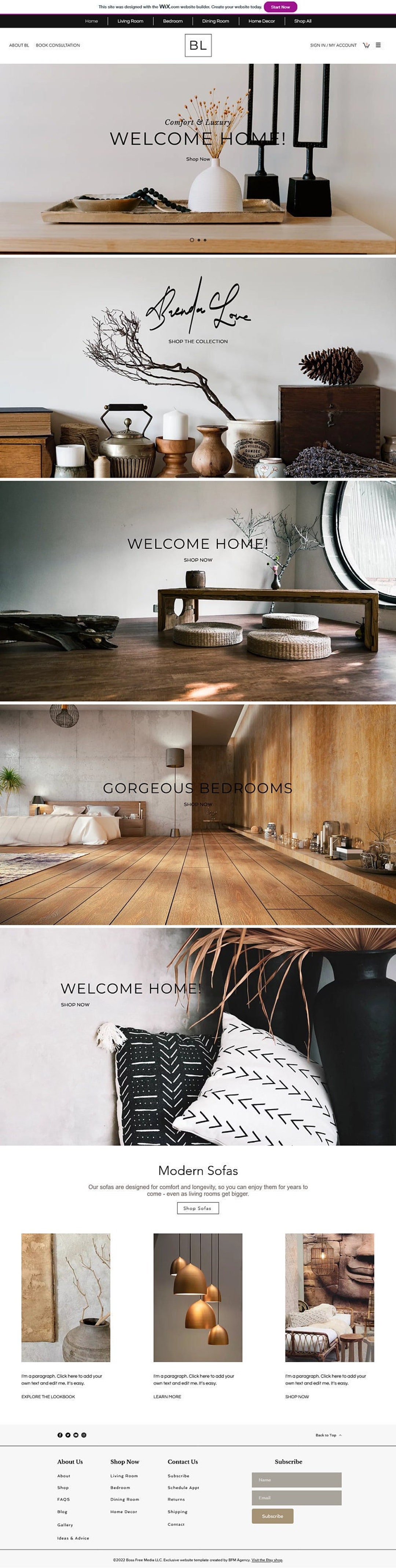 Interior Design Website Template Wix Interior Design - Etsy