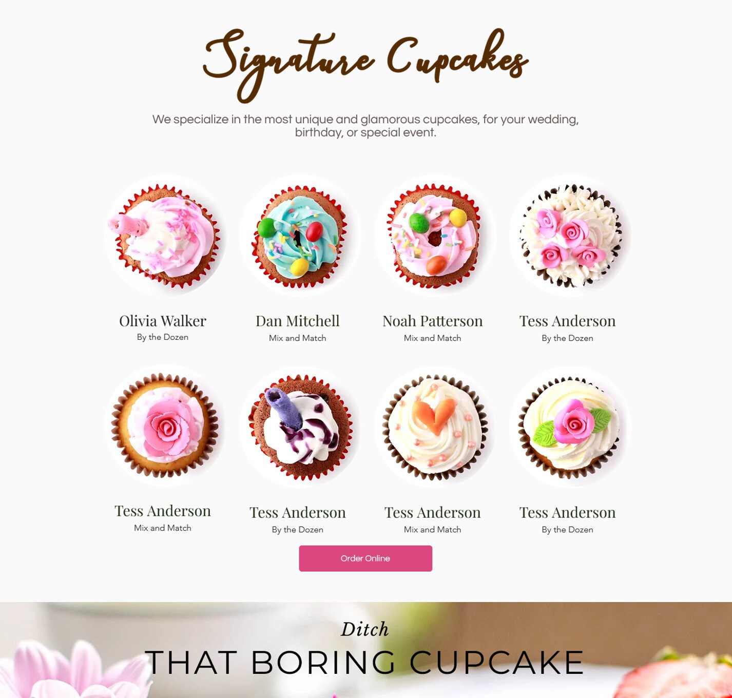 Cupcake Baker Website Template Wix, Cupcake Web Design, Cake Website ...