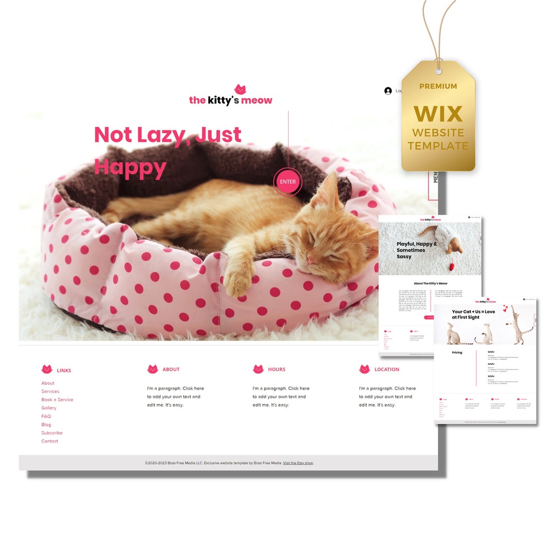 WIX Website Template for Cats - Cat Theme Website, Cat Boarding, Cat ...