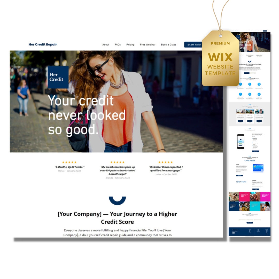 Credit Repair Business Website Template, Credit Website Template Wix ...