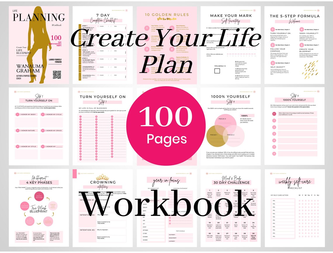 Printable Life Planning Workbook 100 Page Life Planner Self - Etsy