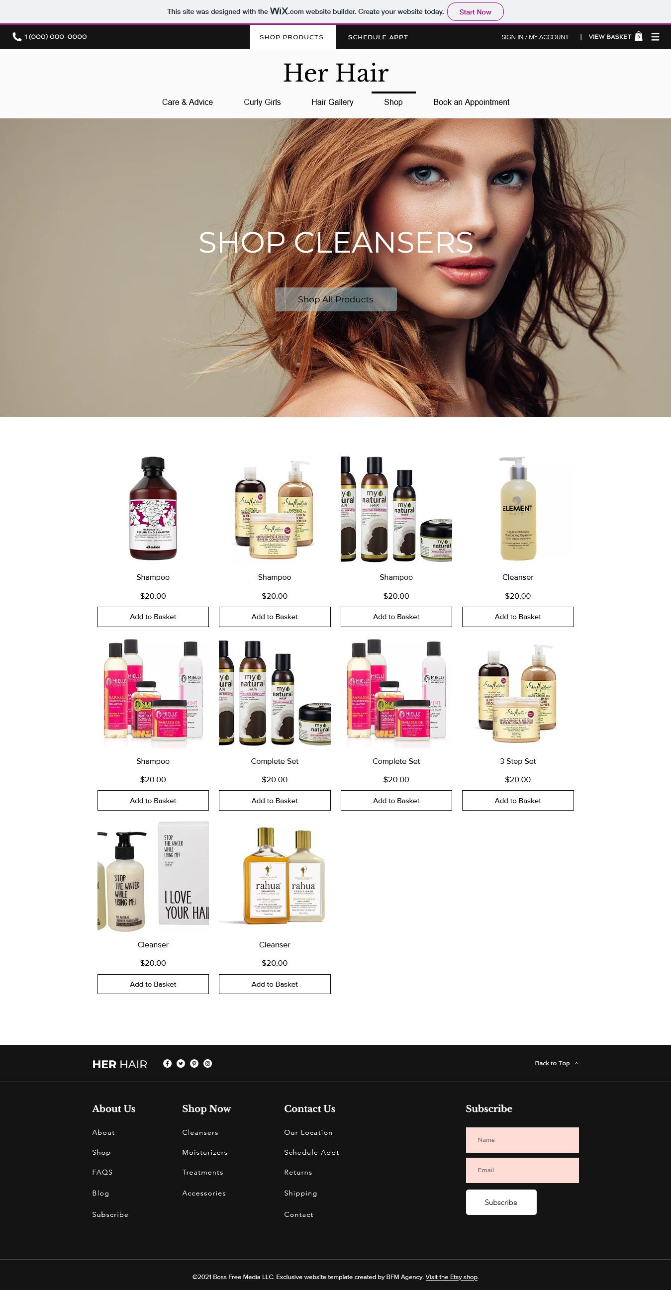 Hair Website Template Wix, Hair Stylist Website, Hair Salon, Natural ...