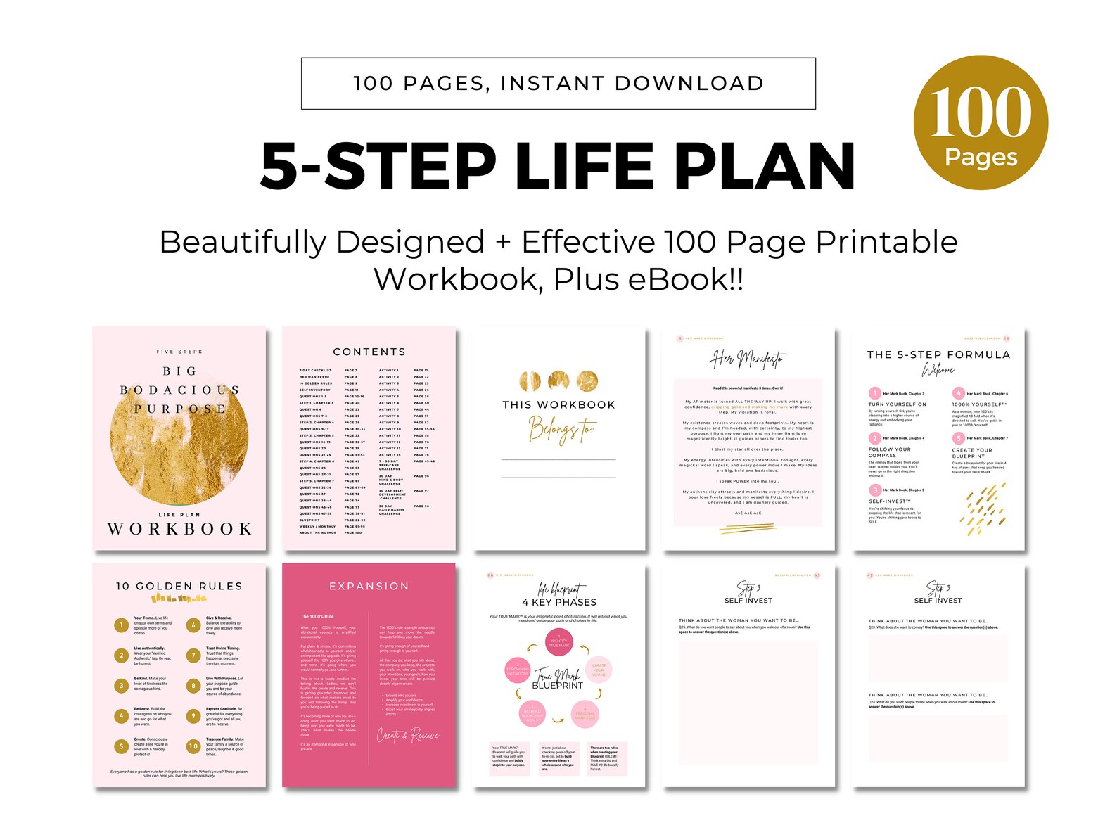 5-step Life Plan Workbook, Self Help Guide With Questions, Prompts and ...