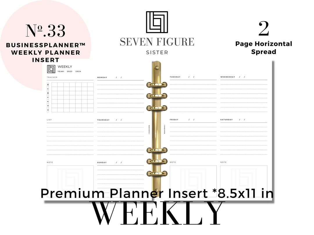 Nº.33 Undated Weekly W/ Tracker Planner Insert Seven Figure - Etsy