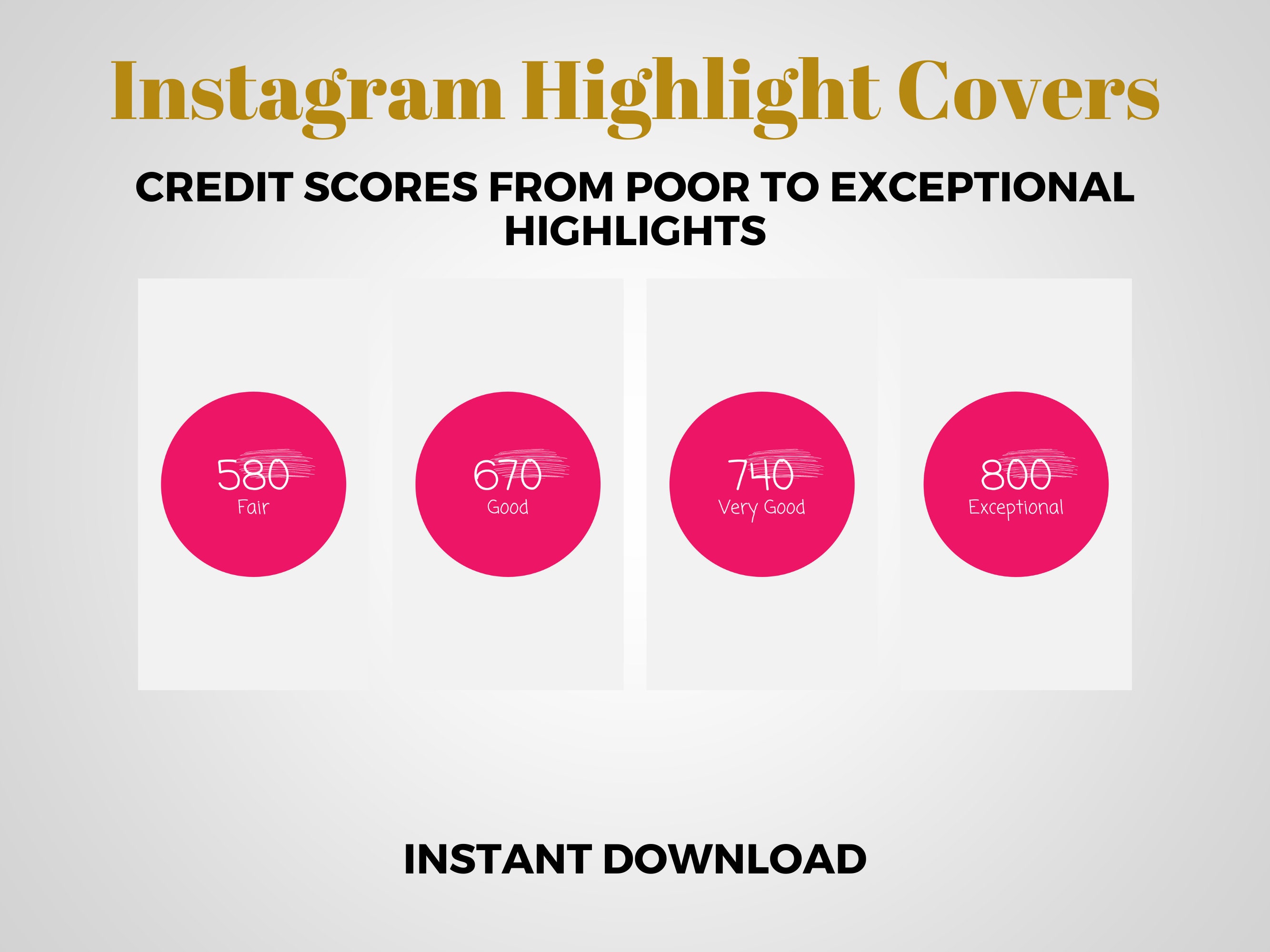 Credit Repair Business Instagram Highlight Covers, Bold Pink Color ...