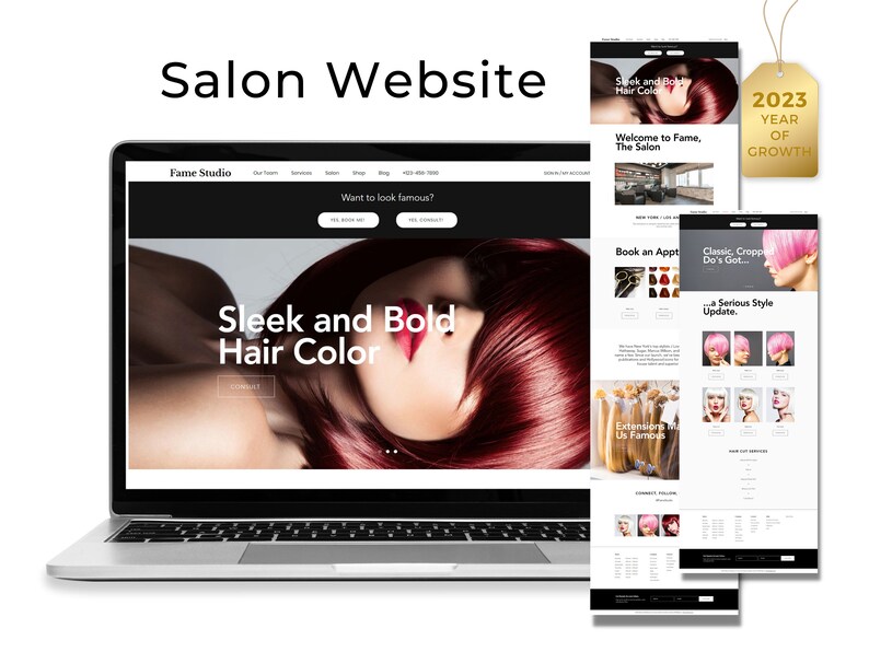 Hair Salon Website Template for Hair Stylist Beauty Skin - Etsy