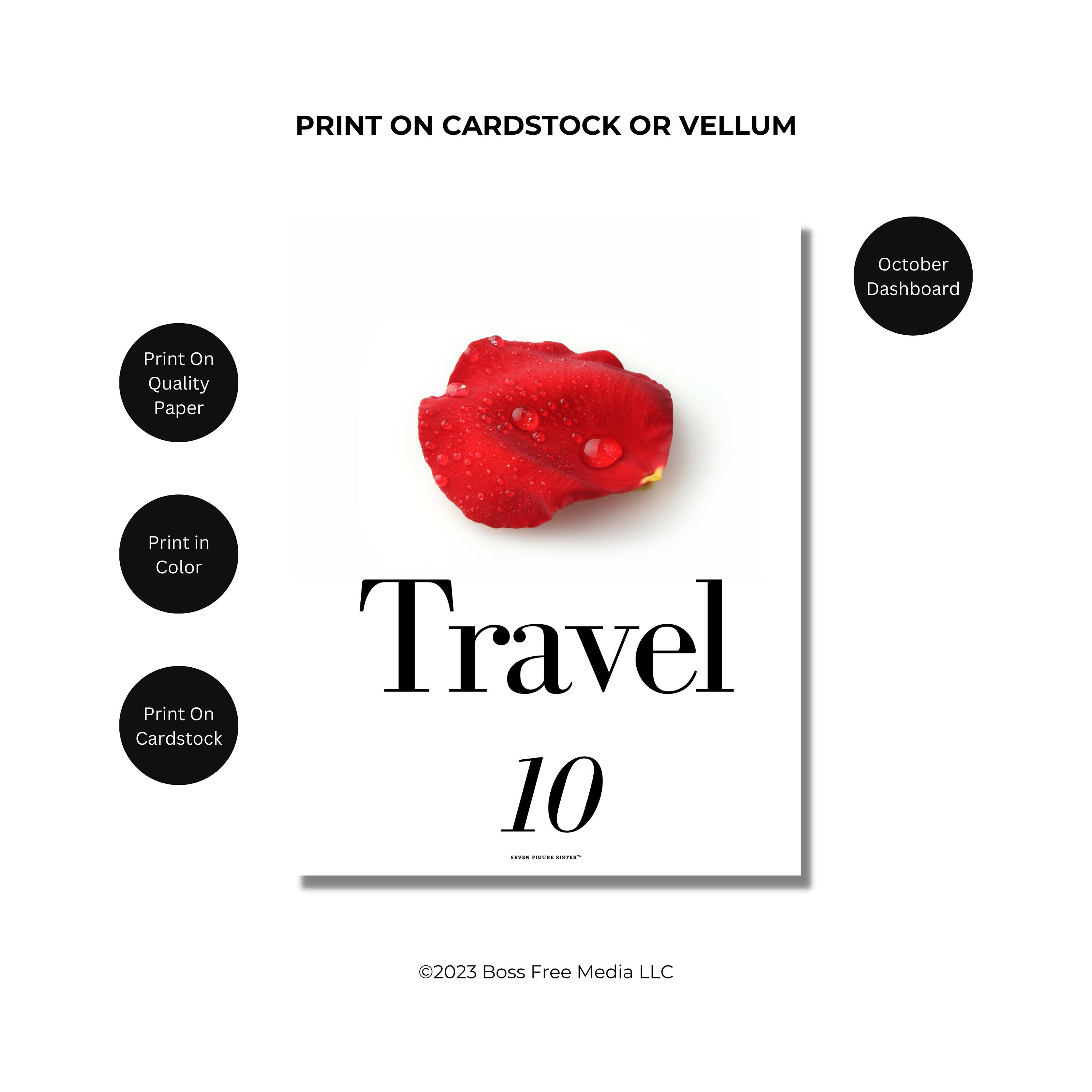 Planner Dashboards, Set of 12 Gorgeous Red Floral Theme Planner Cover ...