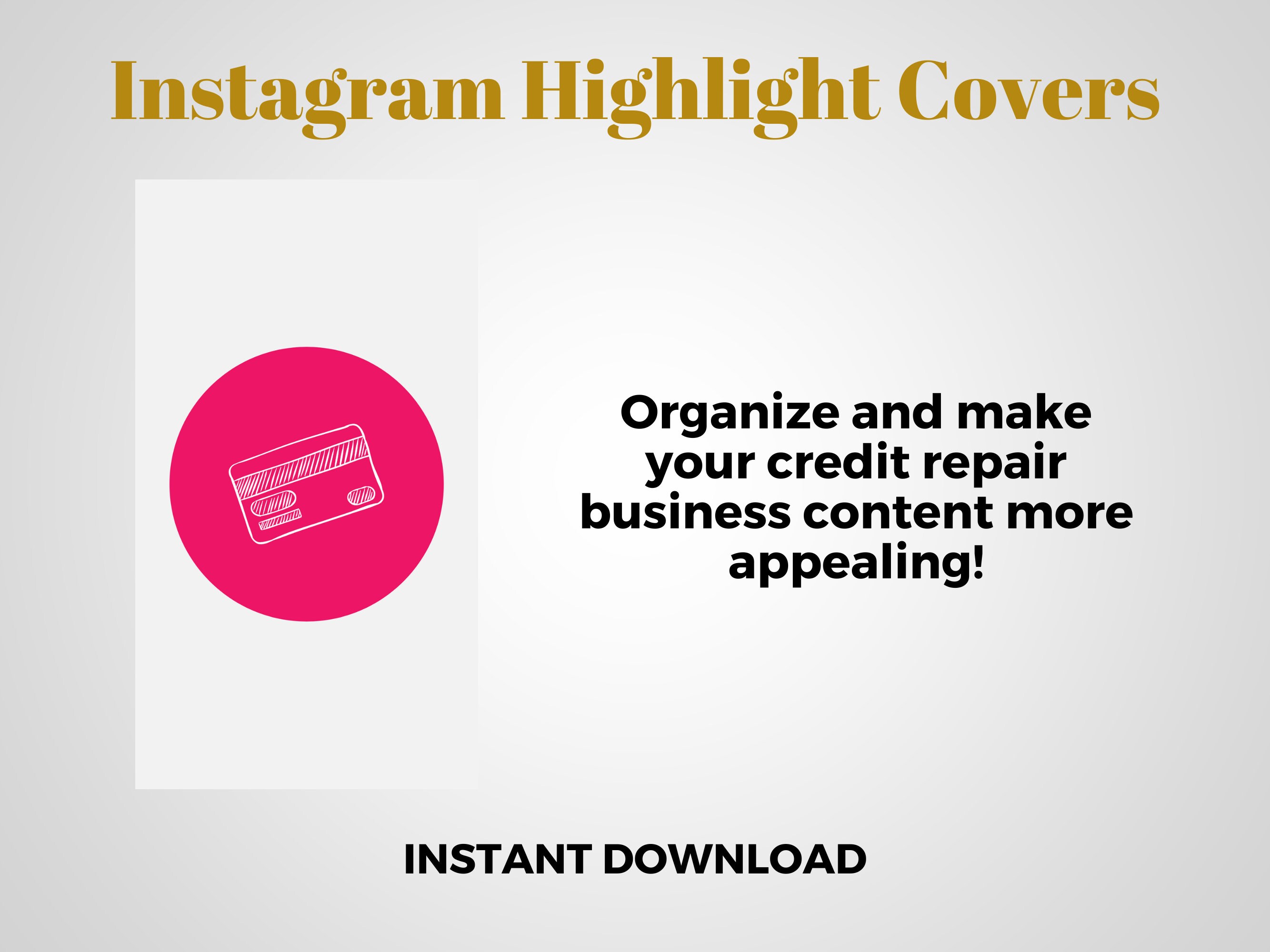 Credit Repair Business Instagram Highlight Covers, Bold Pink Color ...
