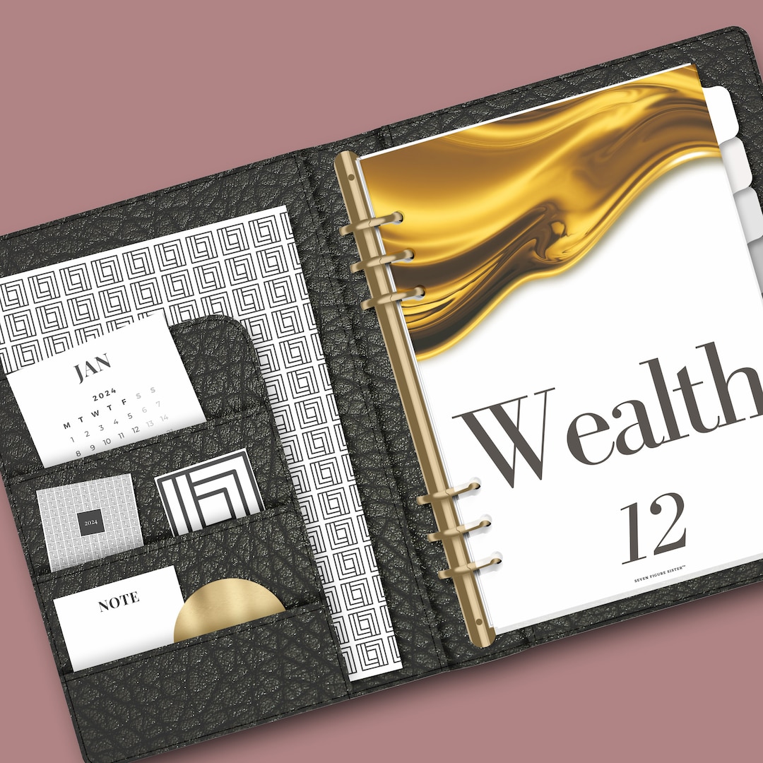 Planner Dashboards in a Gorgeous Gold Theme, Monthly Planner Set of 12 ...