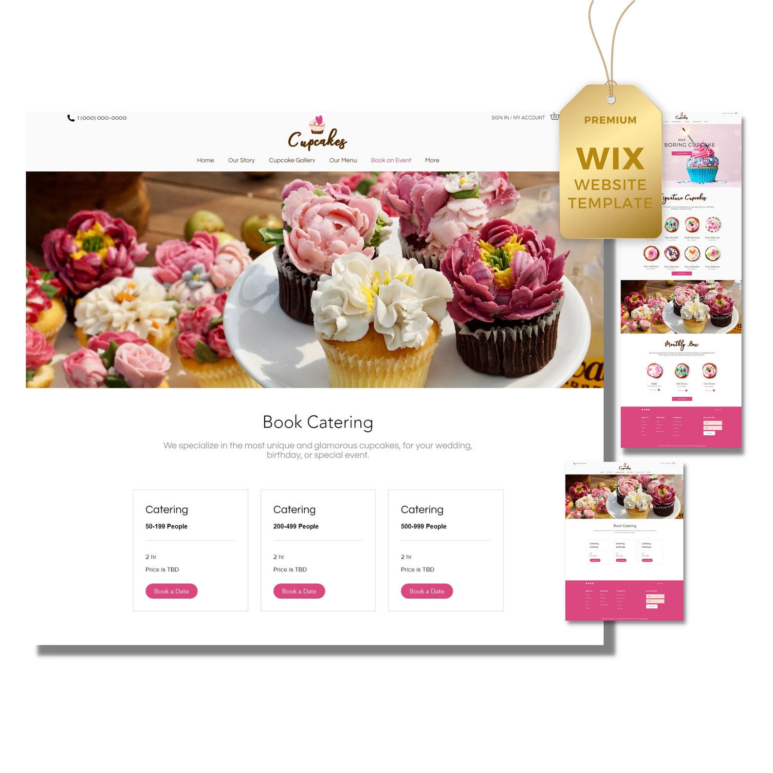 Cupcake Baker Website Template Wix, Cupcake Web Design, Cake Website ...
