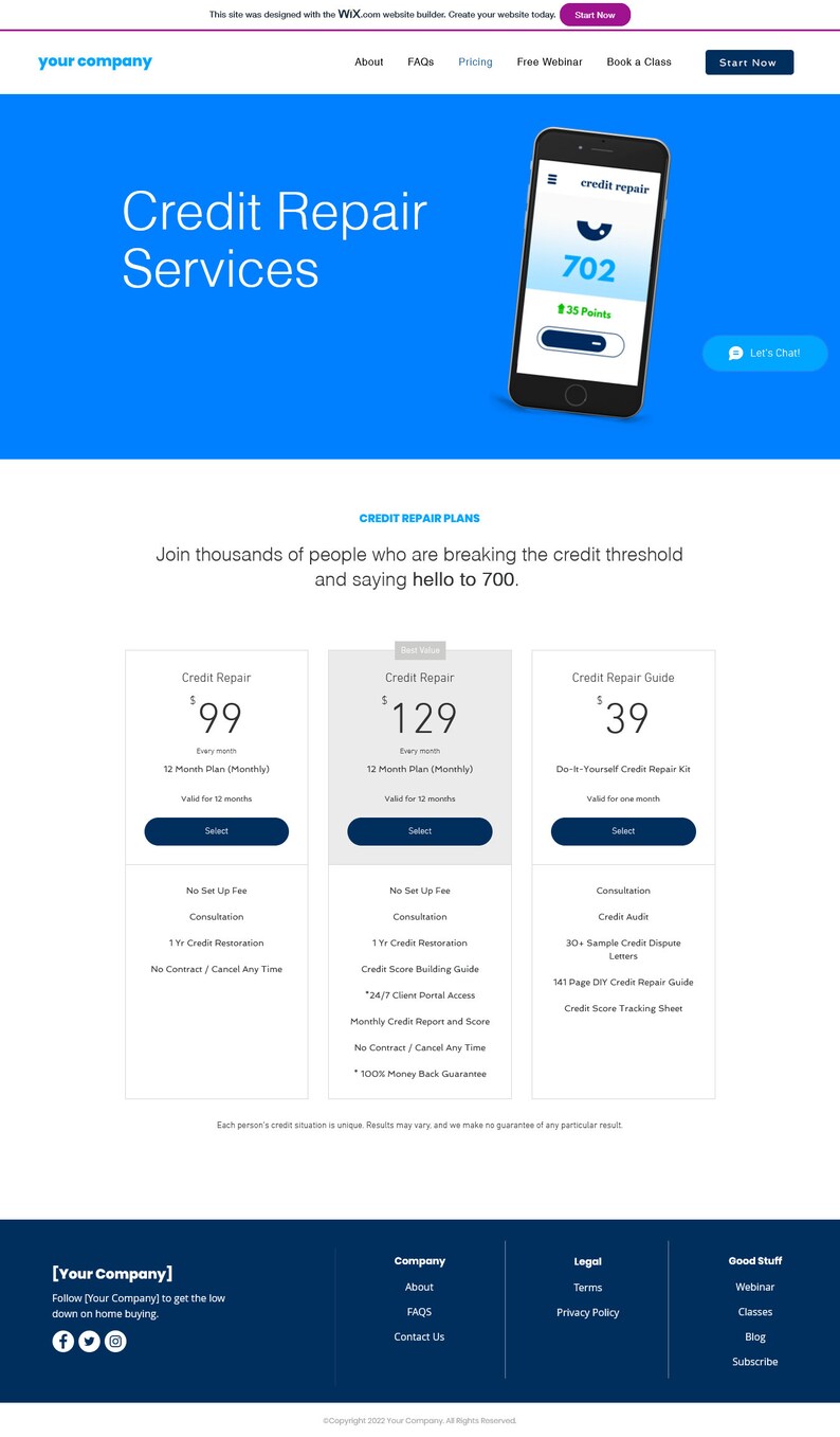 Credit Repair Business Website Template Credit Website - Etsy