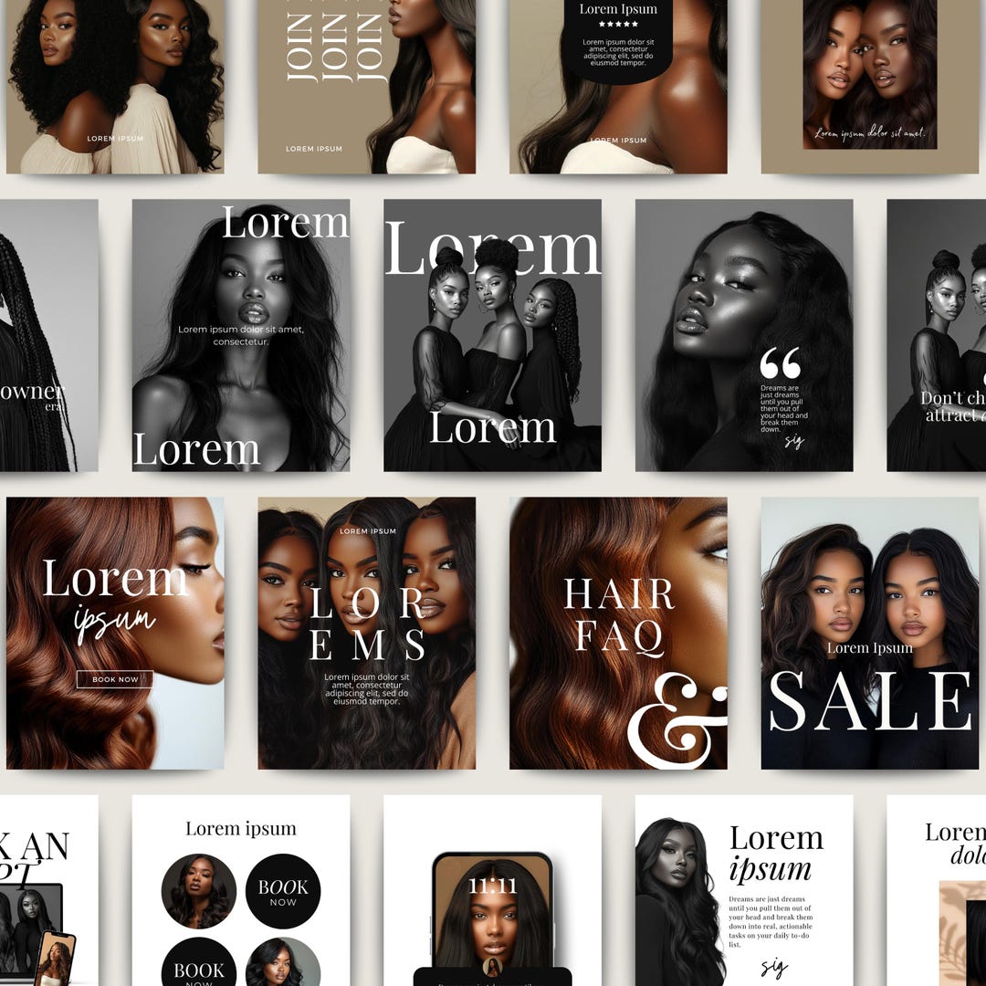 60 Melanin-rich Instagram Templates for Canva | Editable Templates for ...