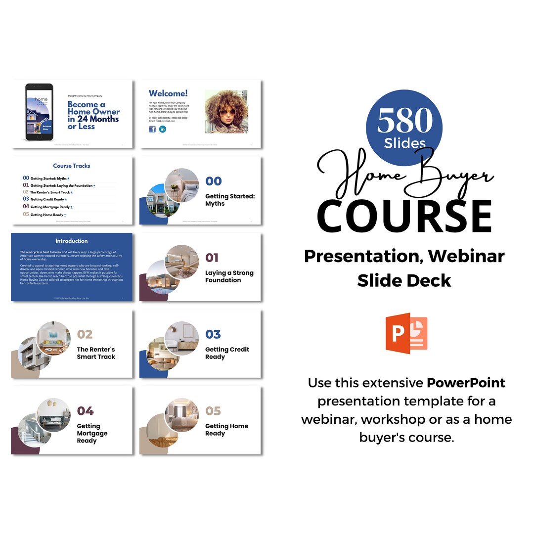 Home Buyer Seminar Course Template for Real Estate Agent, First Time ...