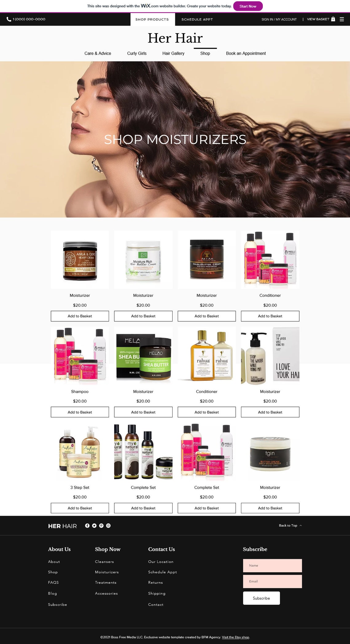 Hair Website Template Wix Hair Stylist Website Hair Salon - Etsy