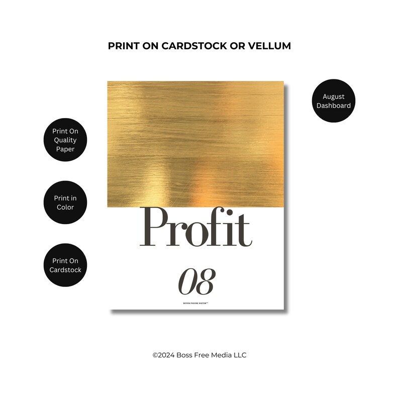 Planner Dashboards in a Gorgeous Gold Theme, Monthly Planner Set of 12 ...