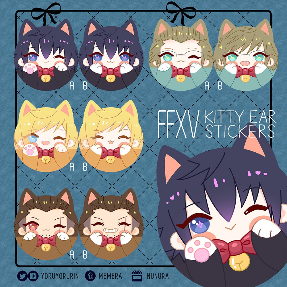 FFXV Fashion Stickers Kitty Stickers - Etsy
