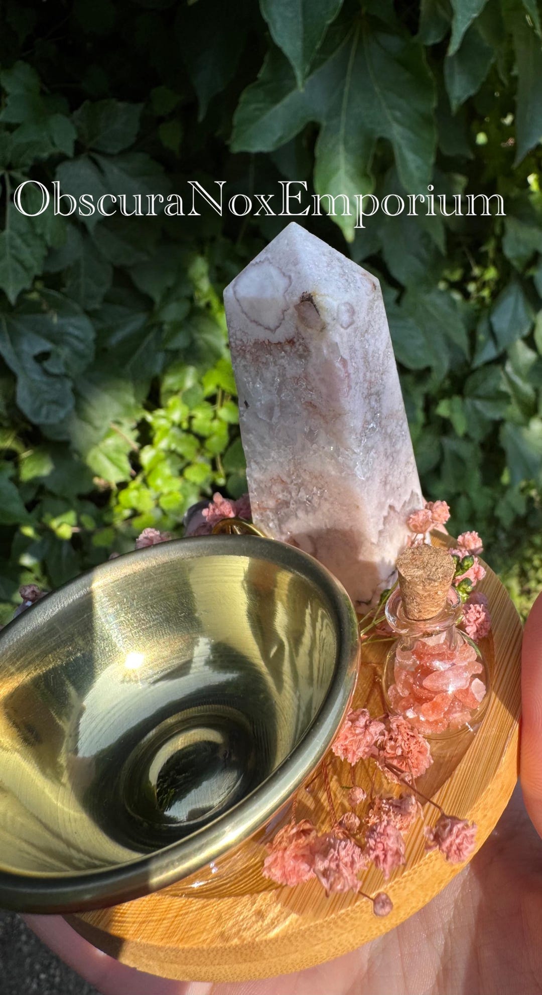 Mini Altar for Offerings With Pink Amethist, Pentacle, Pink Salt ...