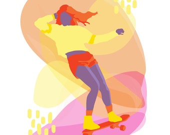 Keep It Cruisy (no Text) / 8x10 Wall Art / Illustration / Skate Art ...