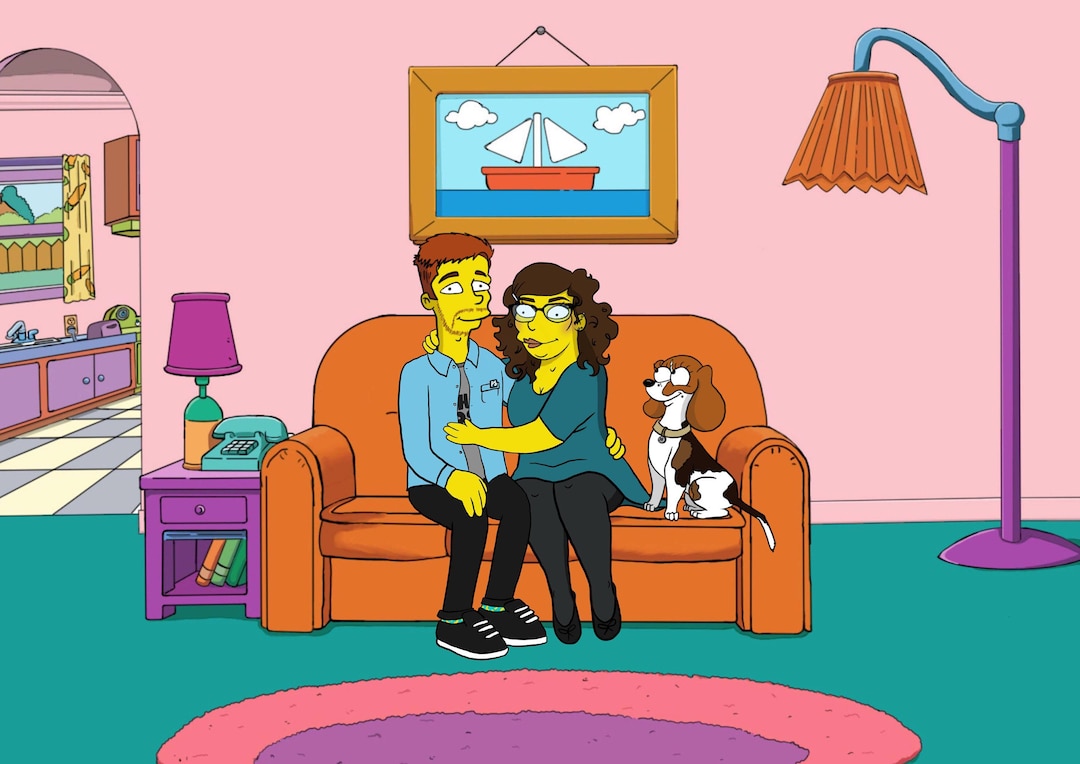 The Simpsons / Family Guy Portrait - Etsy