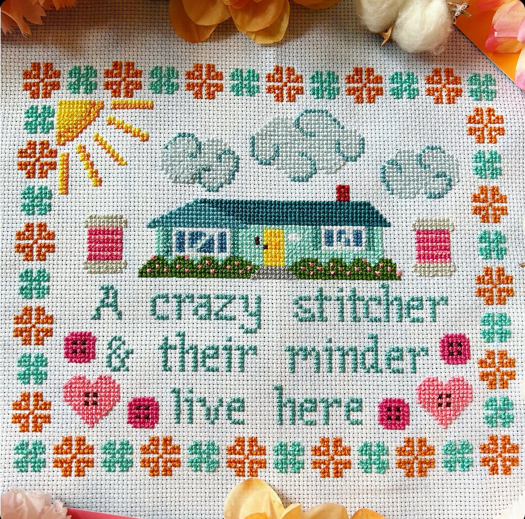 Colorful Cross Stitch Sampler Digital Download PDF Pattern - Etsy